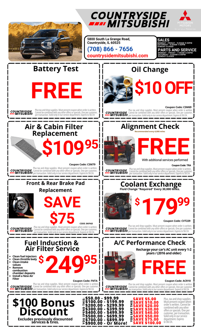 Mitsubishi Service Coupons | Countryside, IL | Countryside Mitsubishi