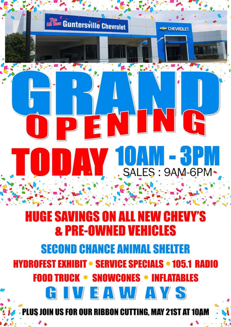 Our Grand Opening Event | Chevrolet Dealer in Guntersville, AL