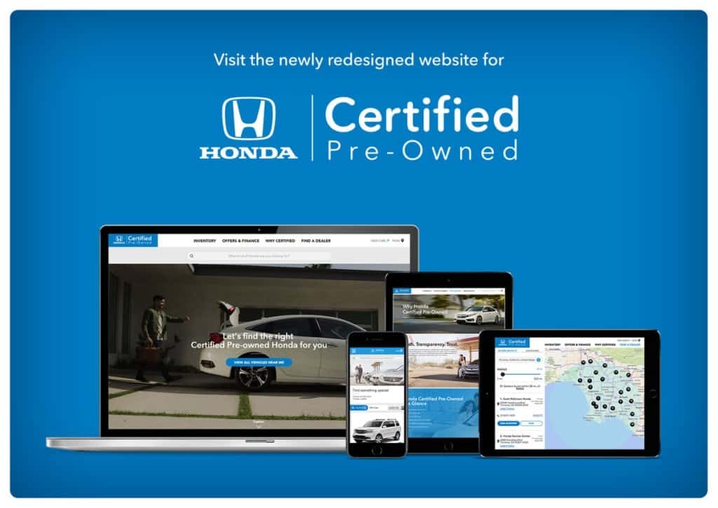 Honda Debuts New Website for Certified Pre-Owned Vehicles