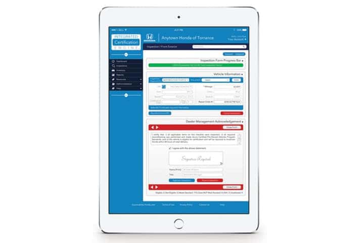 American Honda Launches Industry-First Digital Certification Checklist