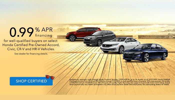 Current Honda Certified Pre-Owned Offers at Honda of Lincoln