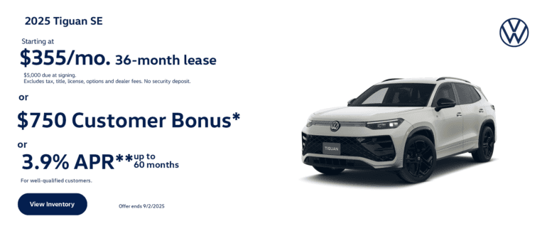 New Volkswagen Specials in Seattle, WA – Shop Deals