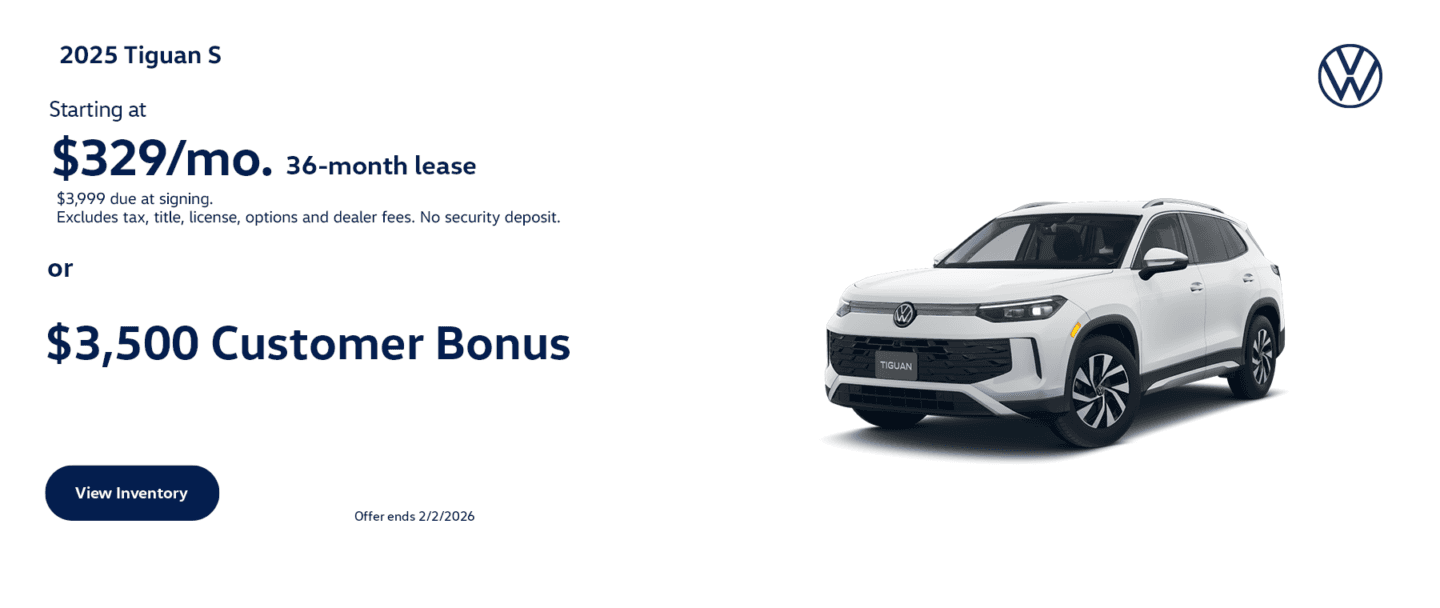 New Volkswagen Specials in Seattle, WA – Shop Deals